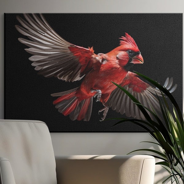 Cardinal in Flight - Etsy