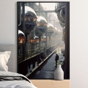 Dieselpunk Wall Art| Retrofuturistic City, Sci-fi Printable Poster ...