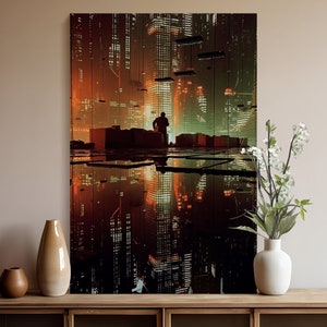 City Reflections Wall Art| Cyberpunk Futurism, Sci-fi Printable Poster ...