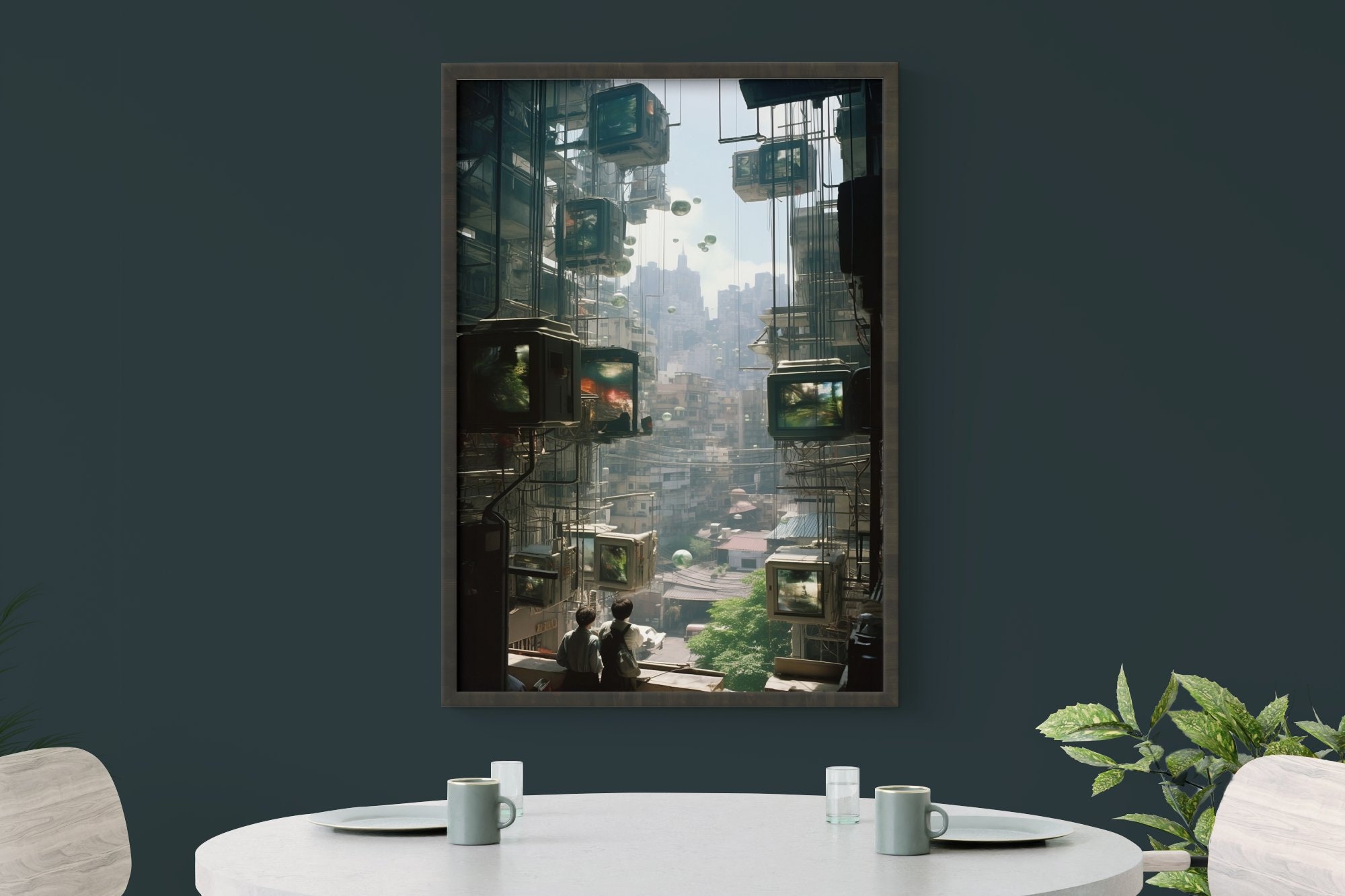 Cyberpunk Wall Art| Futuristic Cityscape, Sci-fi Printable Poster ...