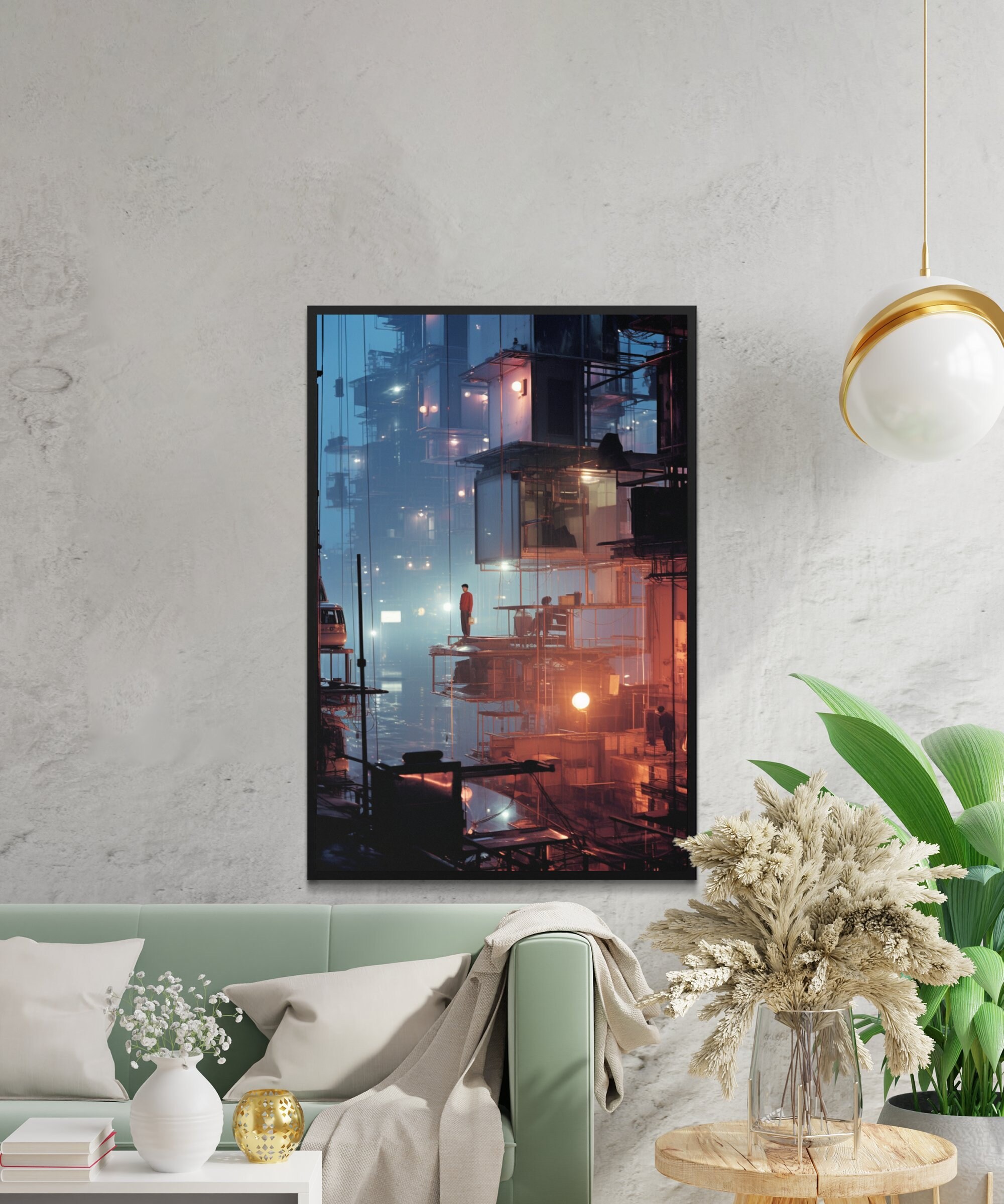 Futuristic Scifi Wall Art| Cyberpunk Cityscape, Digital Printable ...