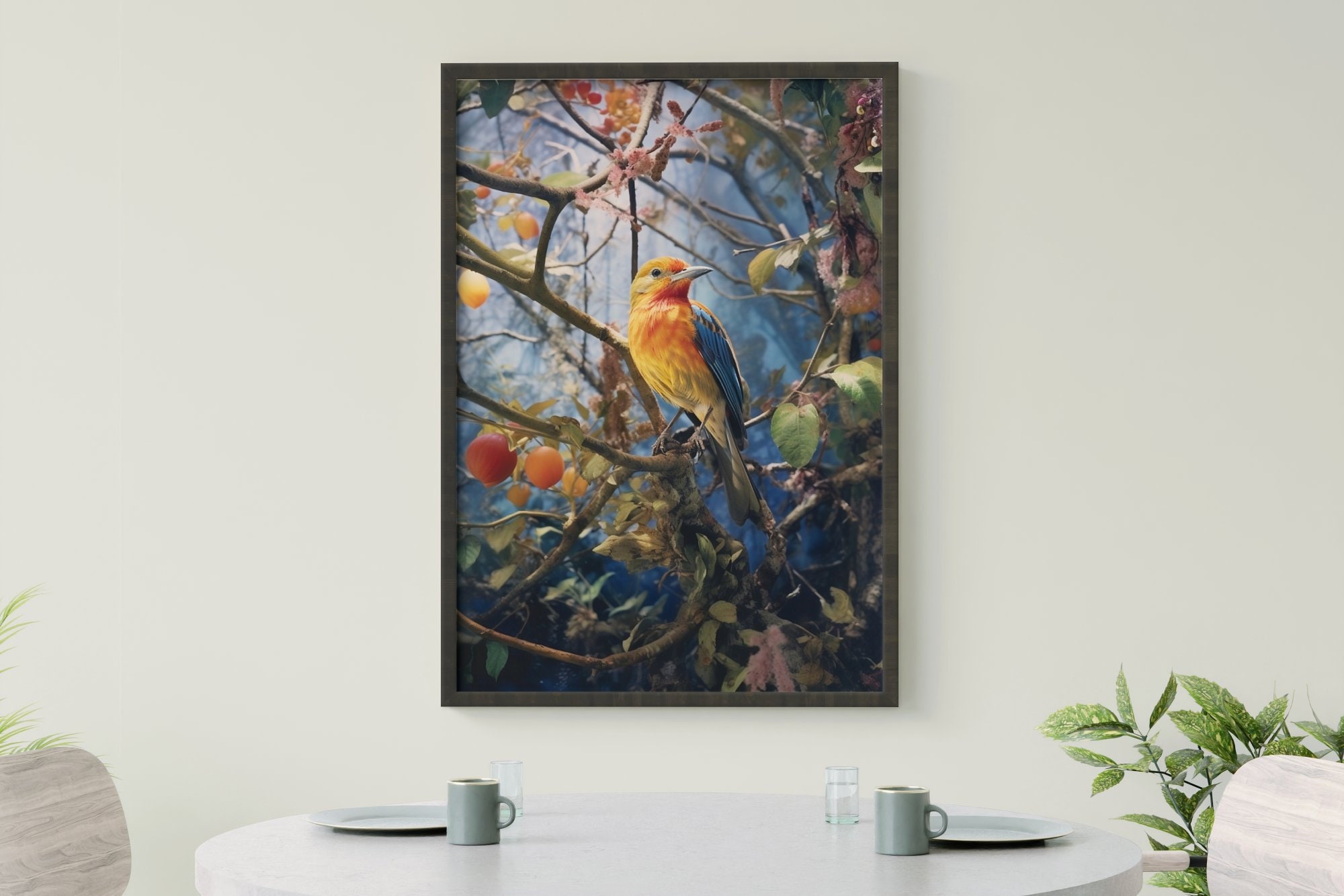 Finch in A Tree Printable Art| Vibrant Colorful Bird Photography ...