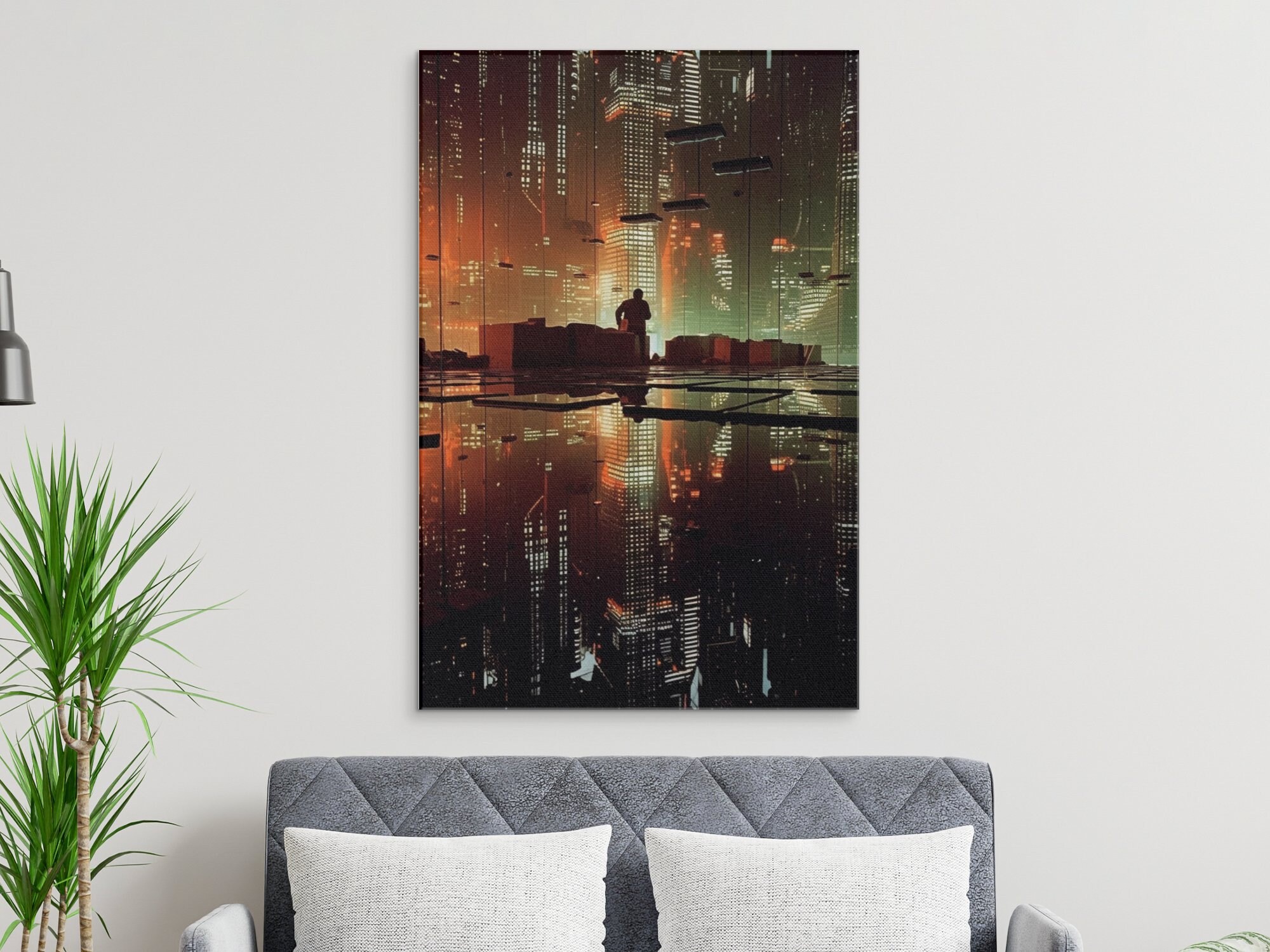City Reflections Wall Art| Cyberpunk Futurism, Sci-fi Printable Poster ...