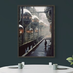 Dieselpunk Wall Art| Retrofuturistic City, Sci-fi Printable Poster ...