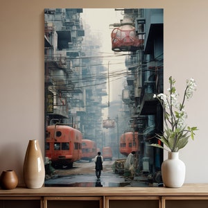 Cyberpunk Digital Wall Art| Dystopian Cityscape, Sci-fi Printable ...