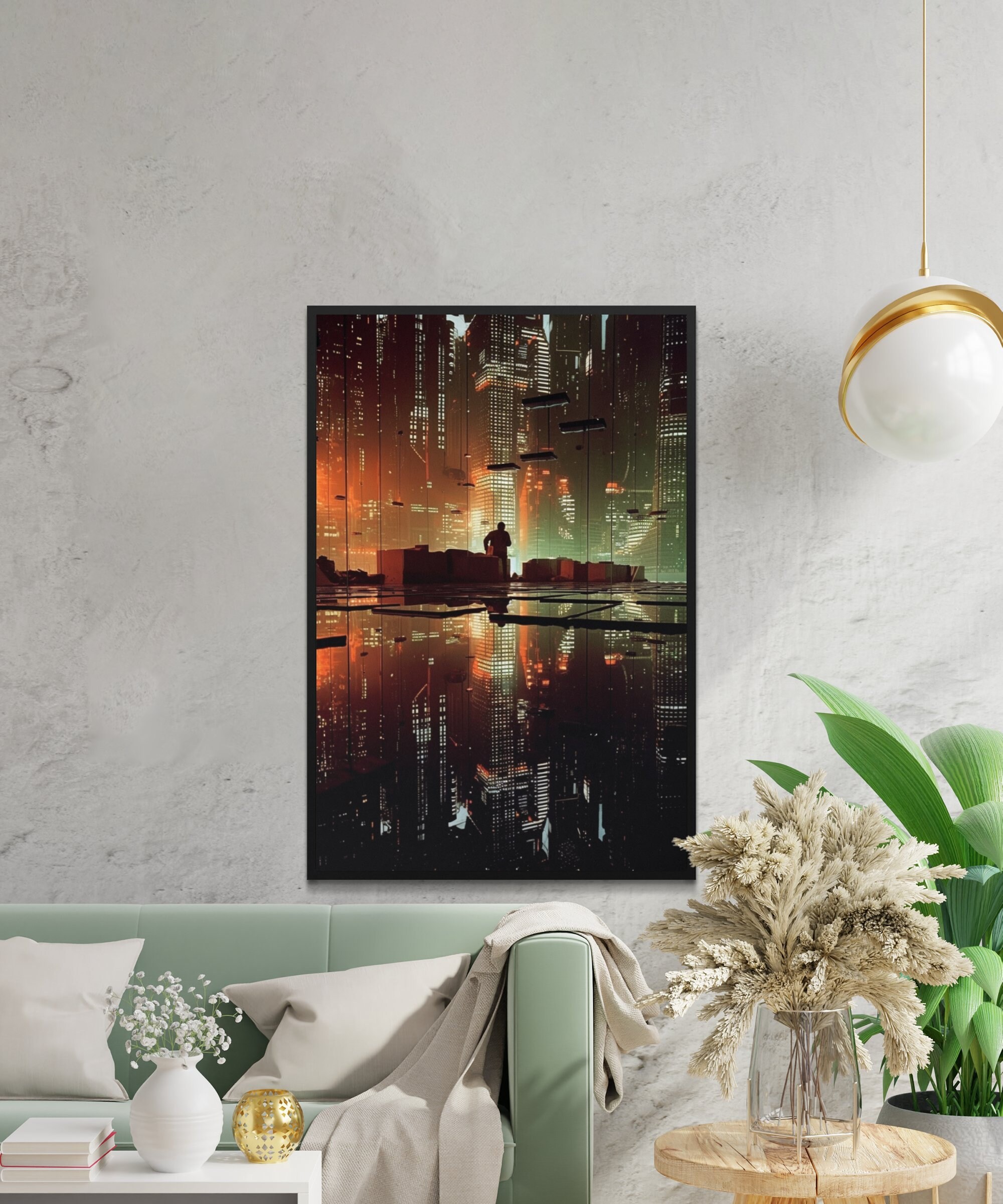 City Reflections Wall Art| Cyberpunk Futurism, Sci-fi Printable Poster ...