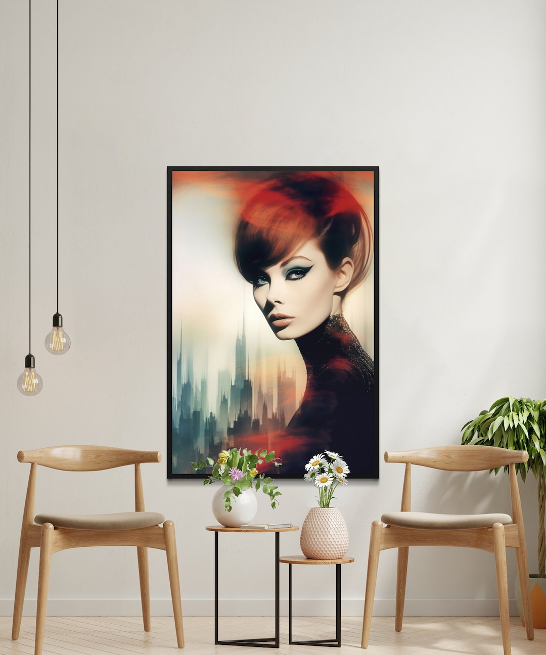 1960's Vintage Fashion Digital Printable Wall Art Vogue Style 60's Wall ...