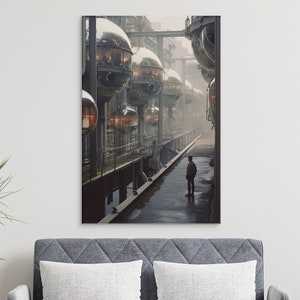 Dieselpunk Wall Art| Retrofuturistic City, Sci-fi Printable Poster ...