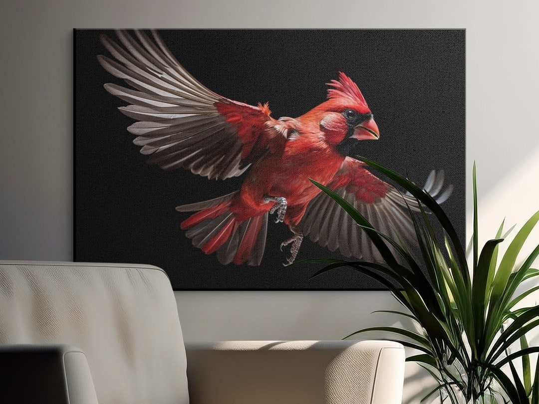 Cardinal in Flight Printable Art| Colorful Bird Photography| Nature ...