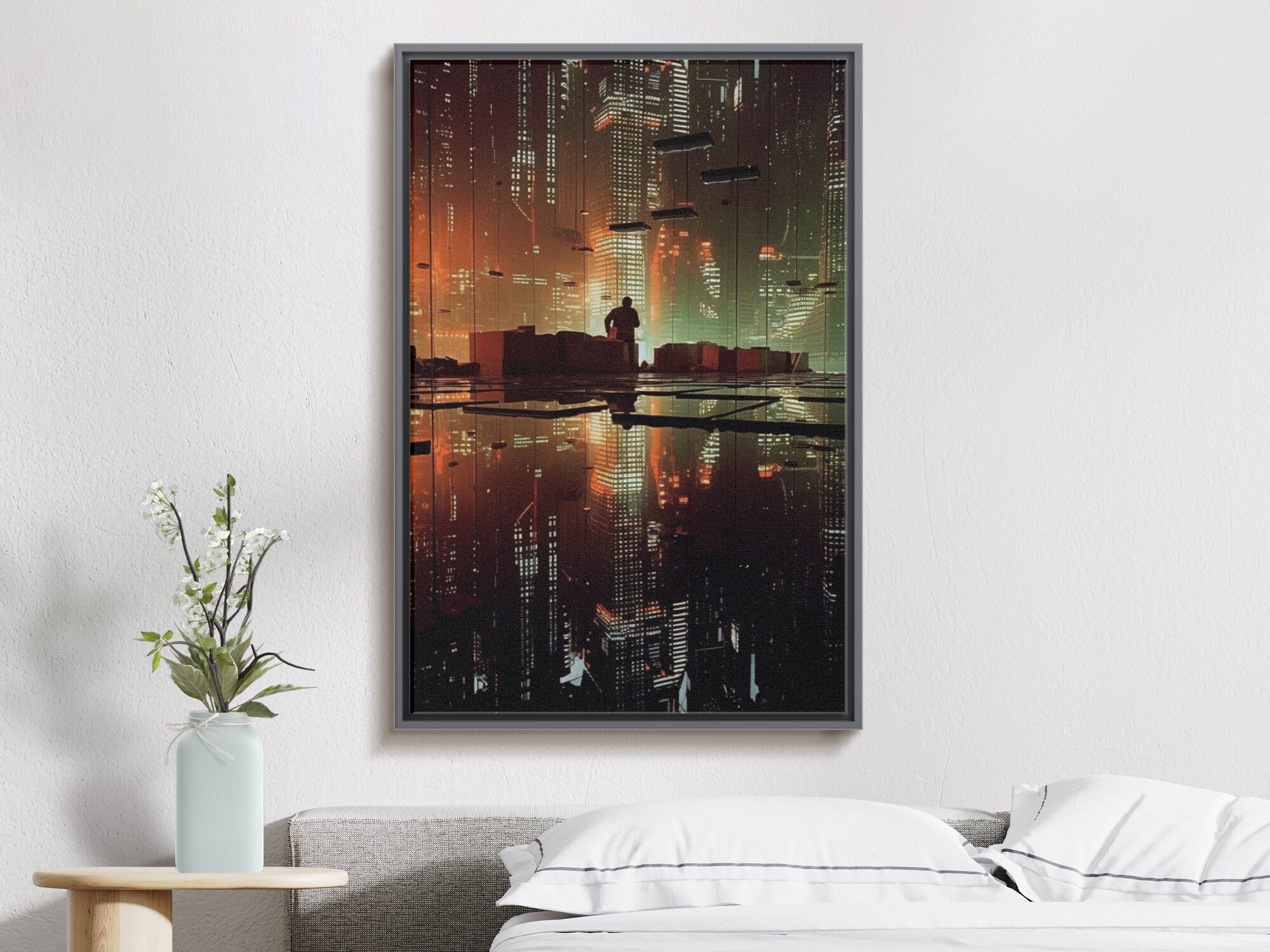 City Reflections Wall Art| Cyberpunk Futurism, Sci-fi Printable Poster ...