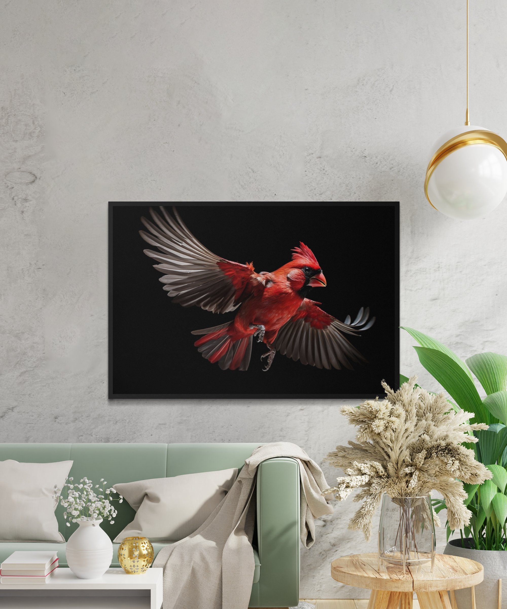 Cardinal in Flight Printable Art Colorful Bird Photography - Etsy