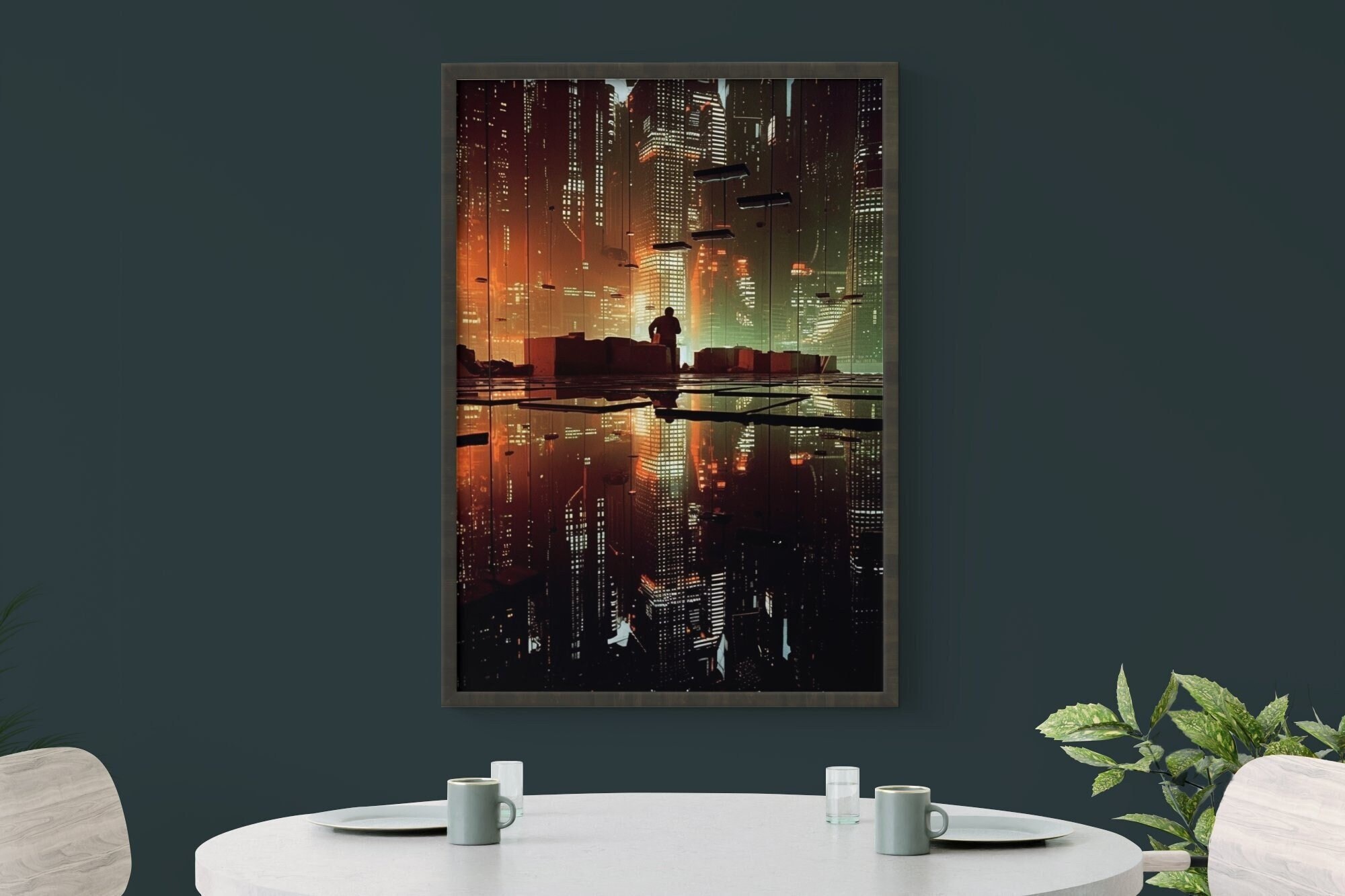 City Reflections Wall Art| Cyberpunk Futurism, Sci-fi Printable Poster ...