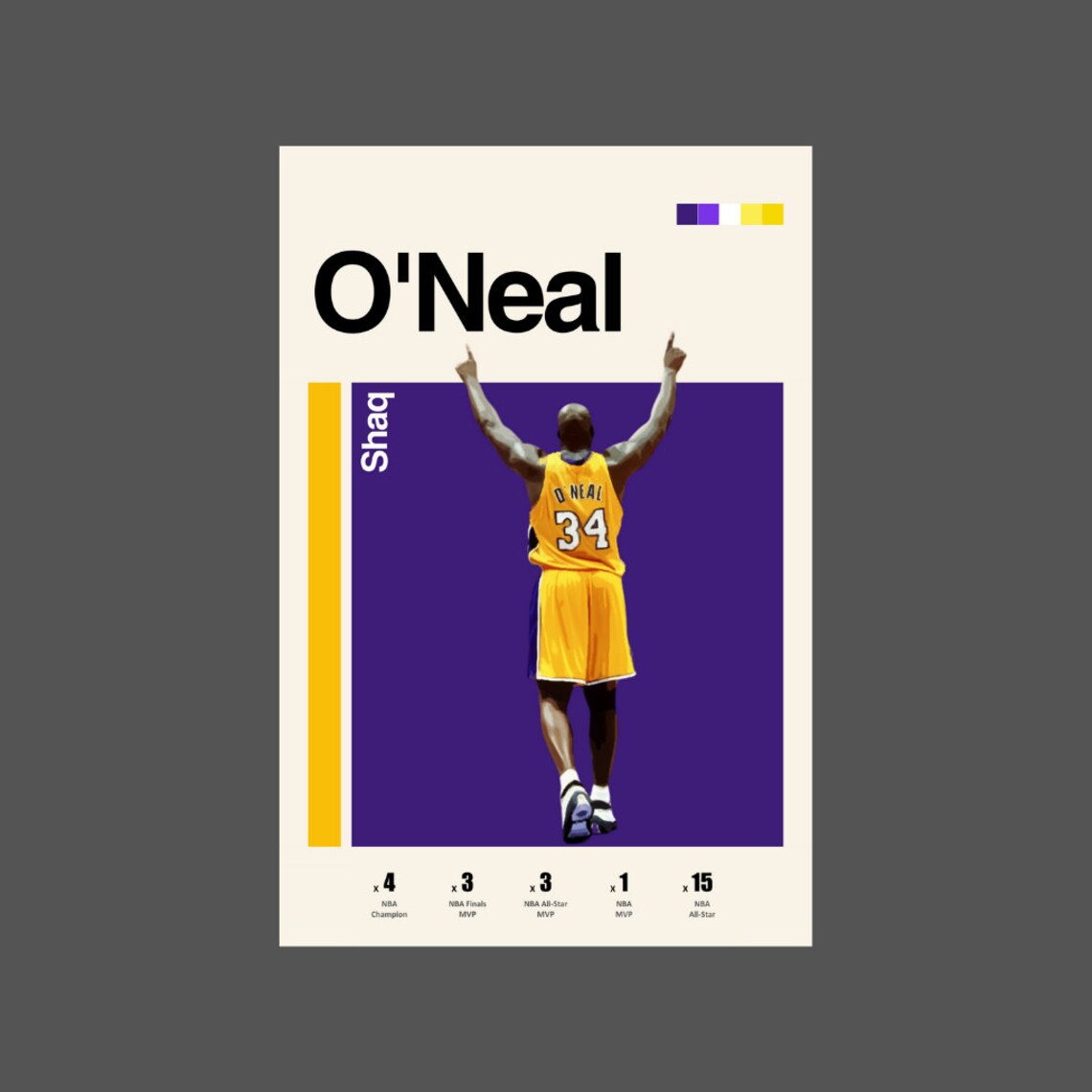 Shaquille O'neal Poster NBA Basketball Sports Wall Art - Etsy