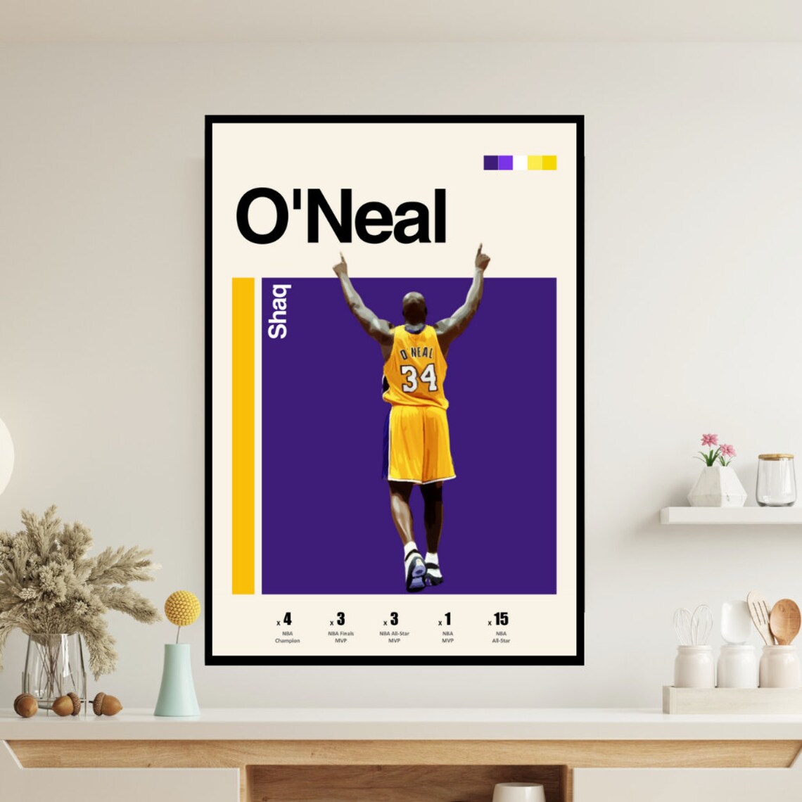 Shaquille O'neal Poster NBA Basketball Sports Wall Art - Etsy