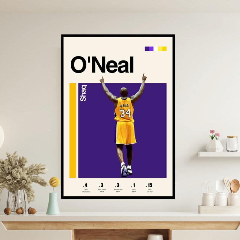 Shaquille O'neal Poster NBA Basketball Sports Wall Art - Etsy
