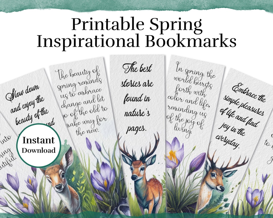 Deer Art Printable Bookmarks Book Gifts for Book Lovers - Etsy