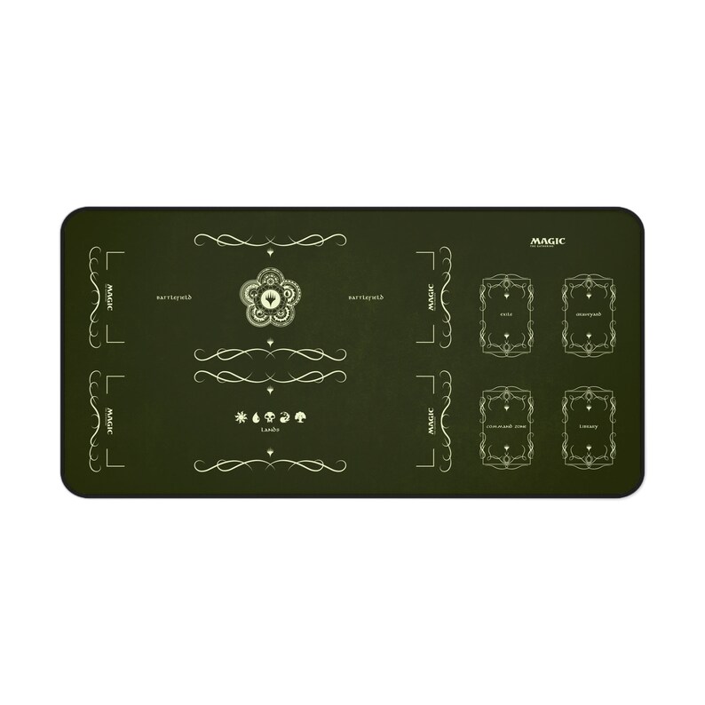 MTG Green Commander Playmat With Zones, TCG Playmat, Card Playmat, MTG ...