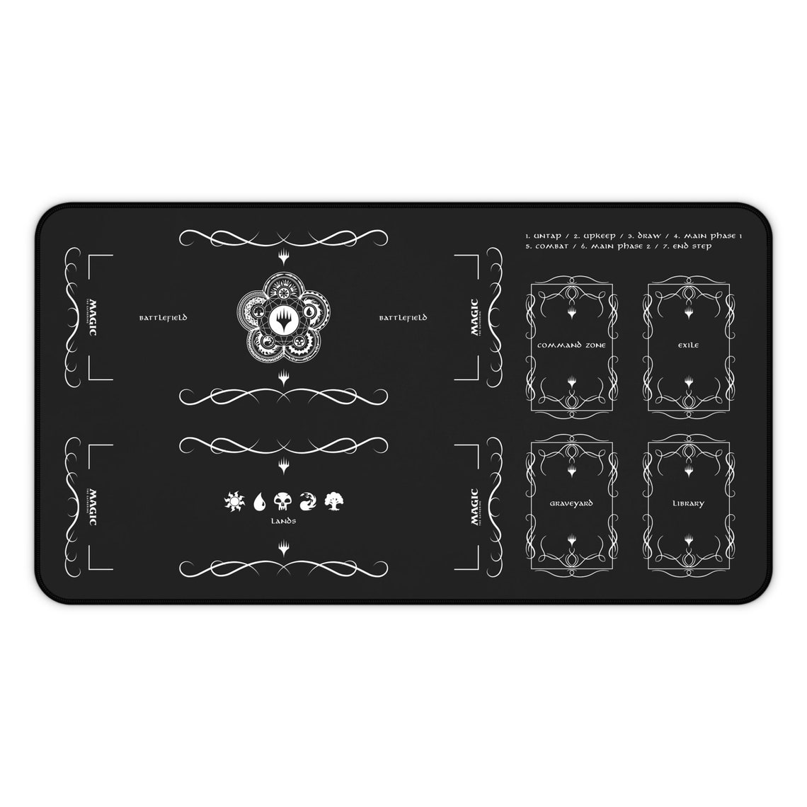MTG Playmat With Zones, TCG Playmat, Card Playmat, MTG Gifts, Neoprene ...