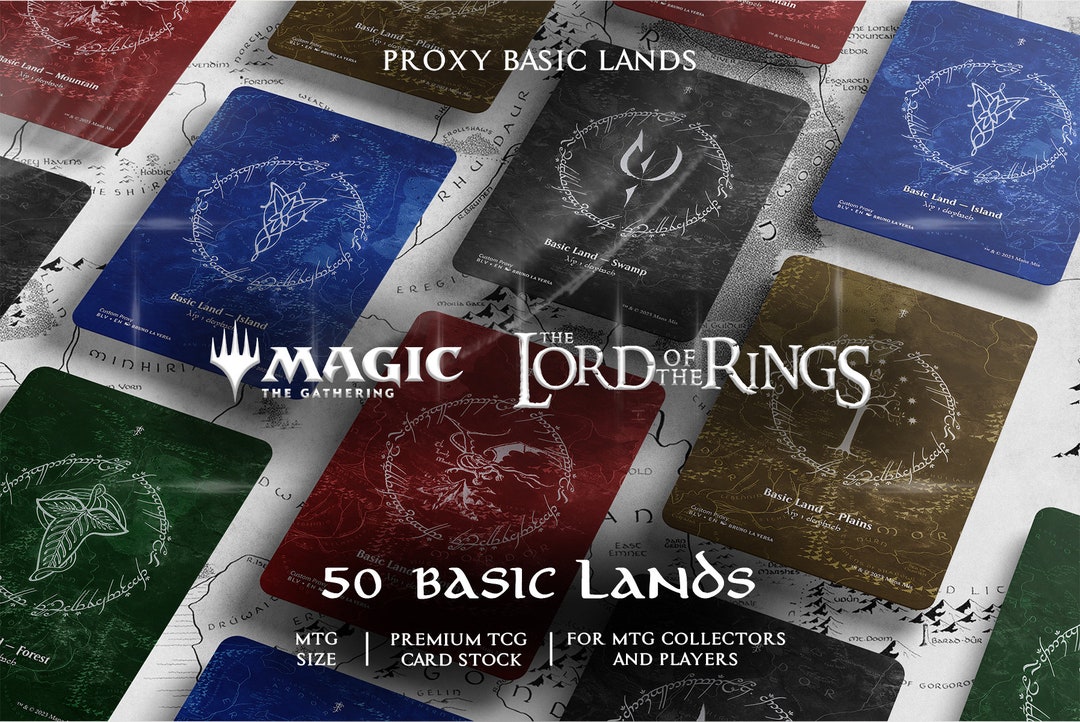 MTG Basic Proxy Lands - the Lord of the Rings Inspired Magic the Gathering Proxy Basic Lands ...