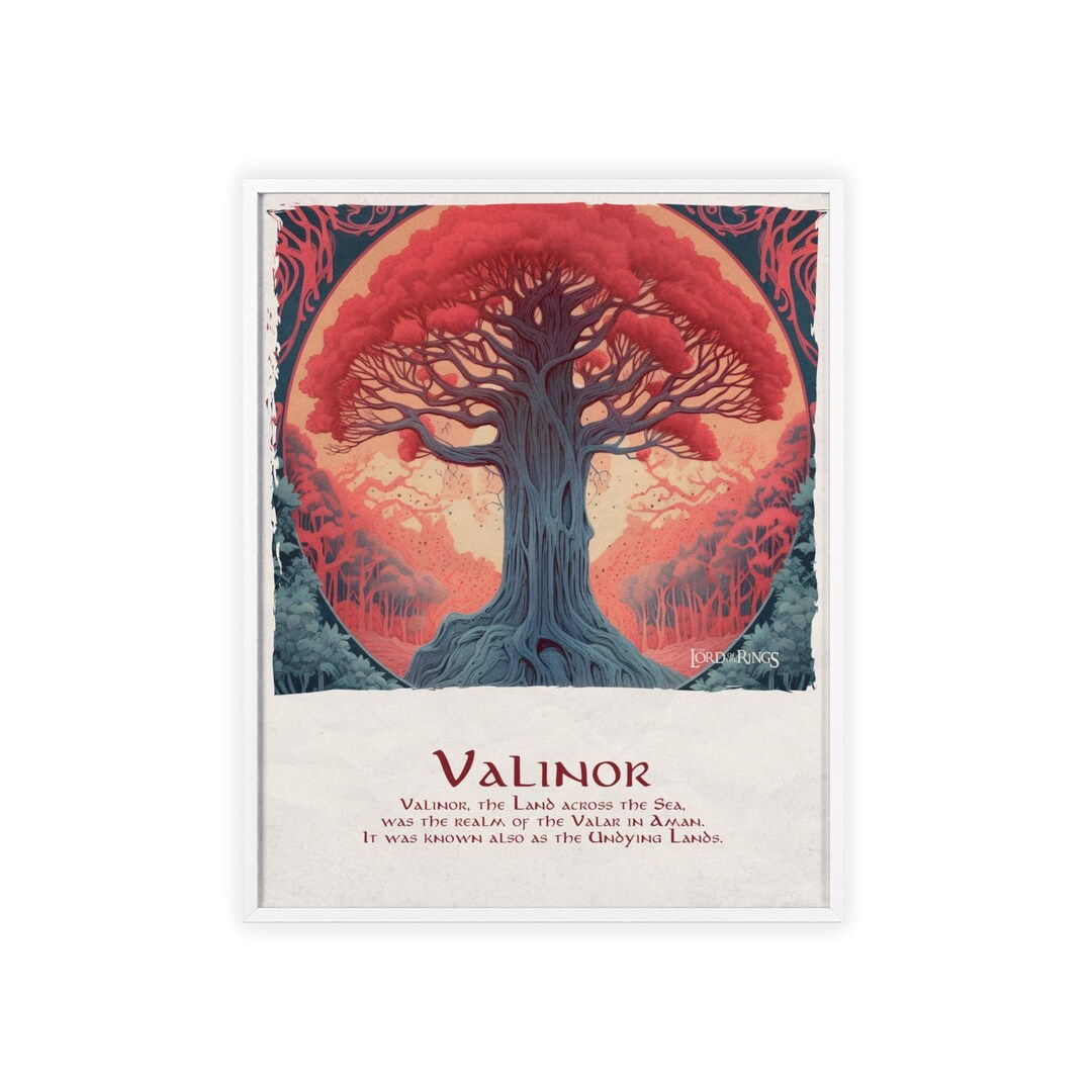 The Lord of the Rings Valinor Poster With Wooden Frame - Etsy