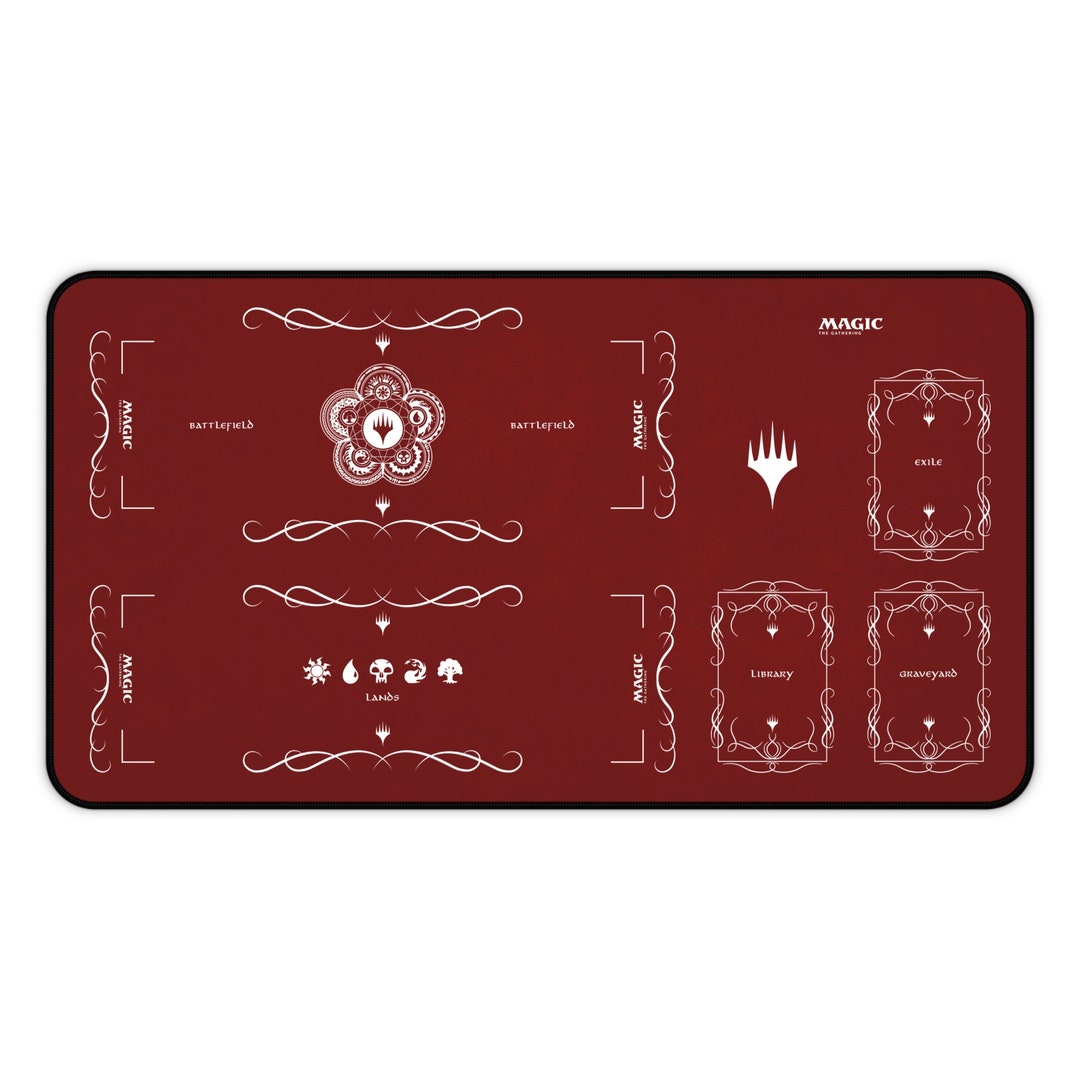 MTG Red Commander Playmat With Zones, TCG Playmat, Card Playmat, MTG ...