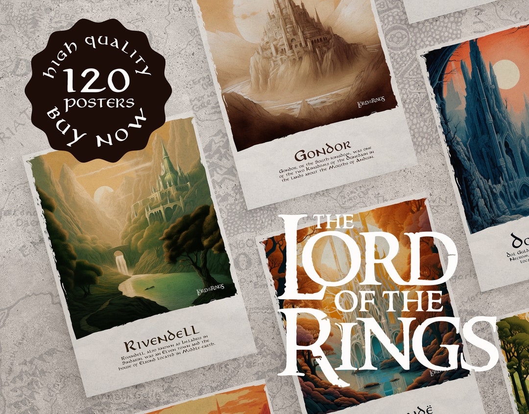 The Lord of the Rings - 120 Art Posters - Digital Download - 16x20 ...