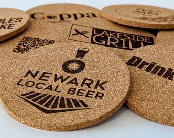 Personalized Cork Coasters Set of 4/6 Custom Coaster Set Engraved Cork ...