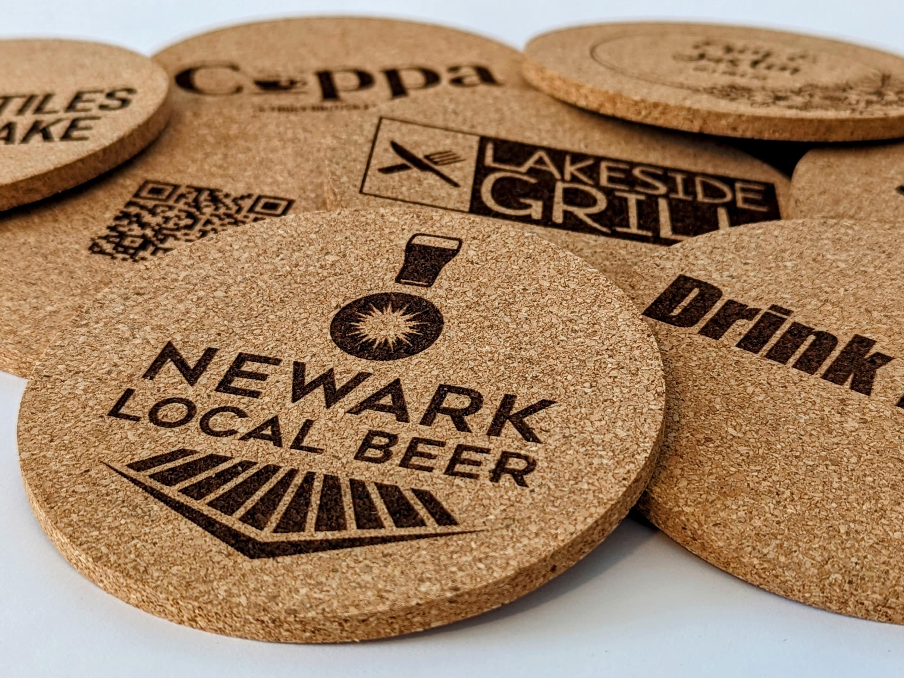 Custom Engraved Cork Coasters SET OF 5 - Etsy