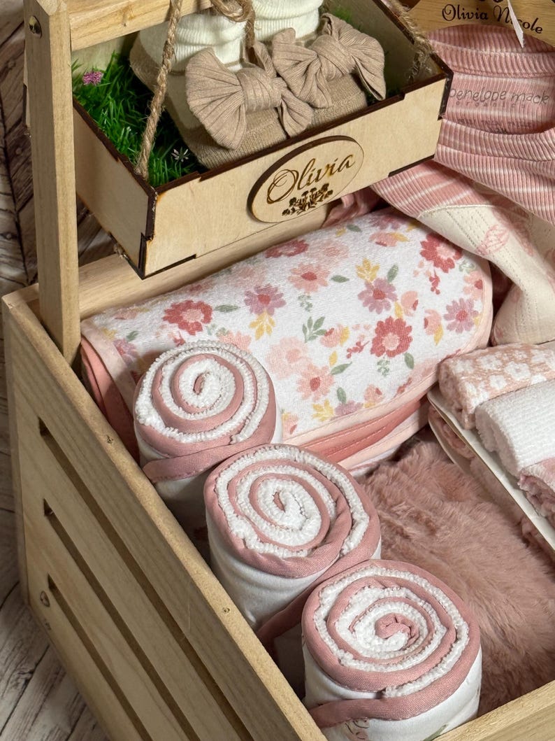 Infant Baby Shower Crate Gift With Swing Custom Baby Crate Closet Baby ...