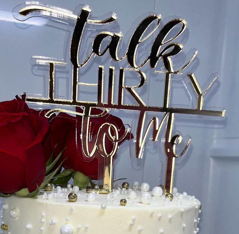 Talk Thirty to Me Cake Topper Personalized Gold Topper - Etsy