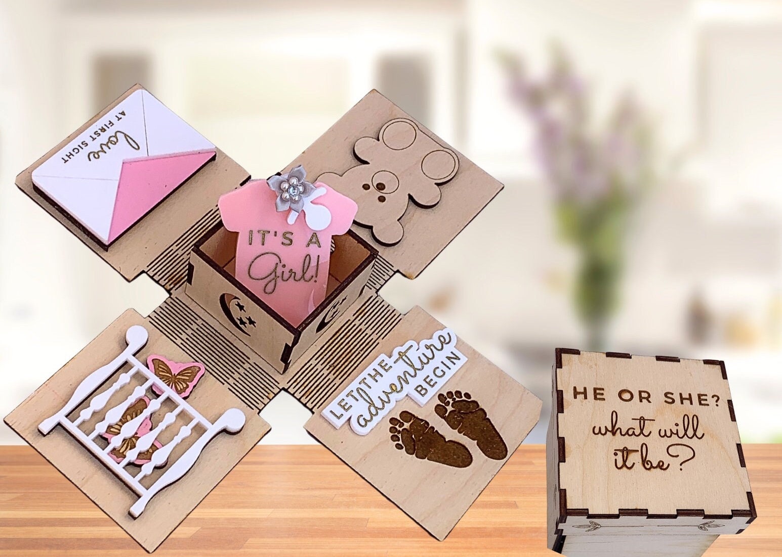 Gender Reveal Surprise Explosion Box, Surprise Box, Anniversary Gift ...