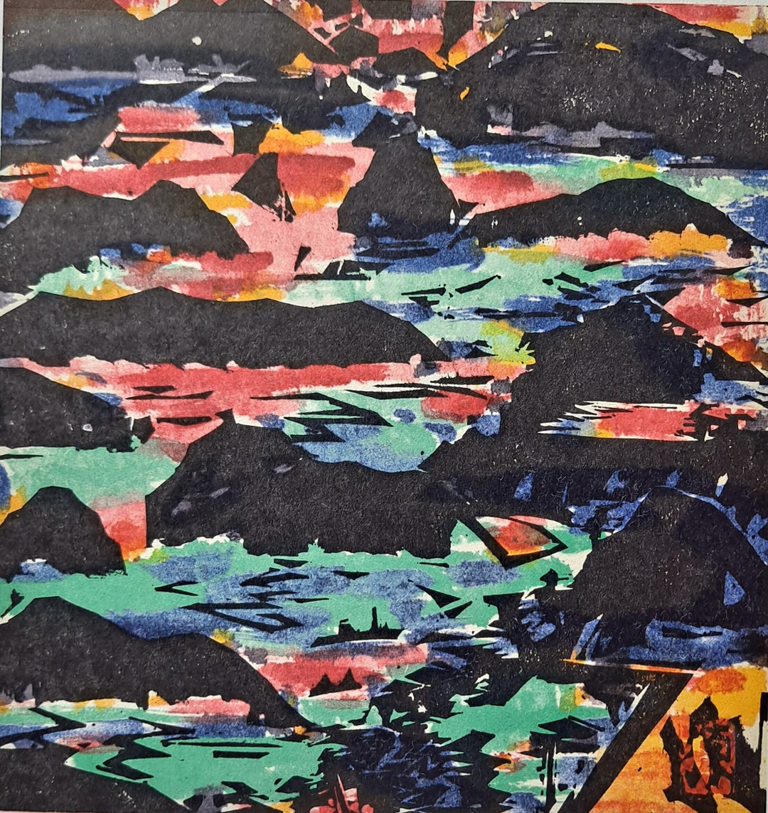 Shiko Munakata - Vintage Midcentury Japanese Woodblock Style Print ...