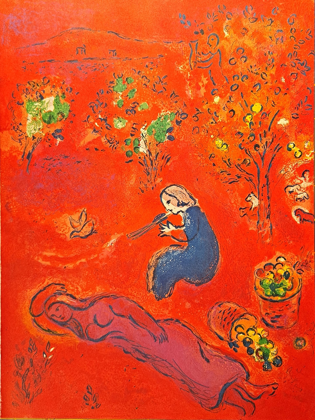 Offset Lithograph by Marc Chagall From Daphnis and Chloe – Titled: Mid ...
