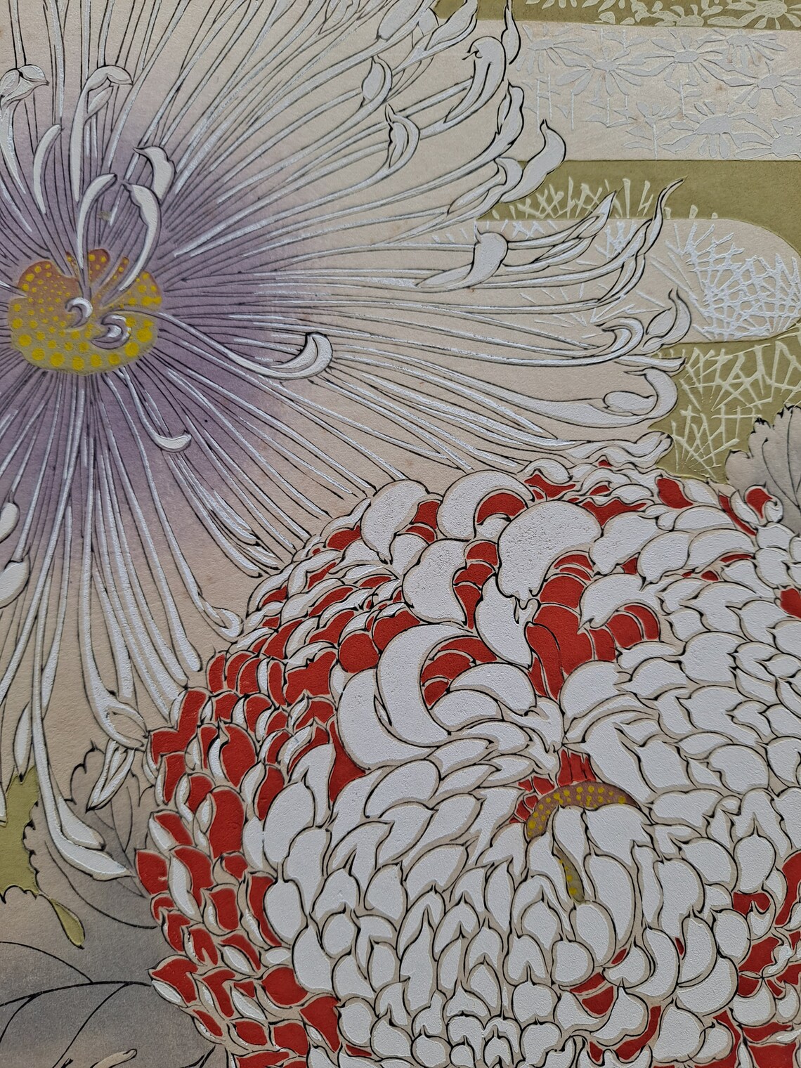 Kyoto Yuzen Kimono Pattern Color Woodblock Print - Etsy