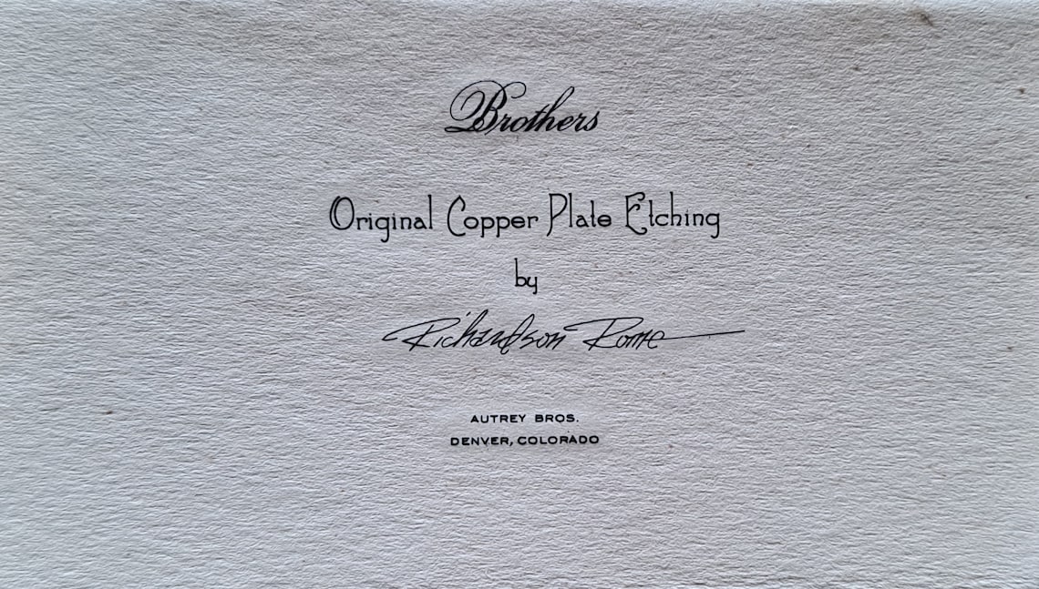 Richardson Rome (1902-1981) Original Etching Titled “brothers” - Etsy