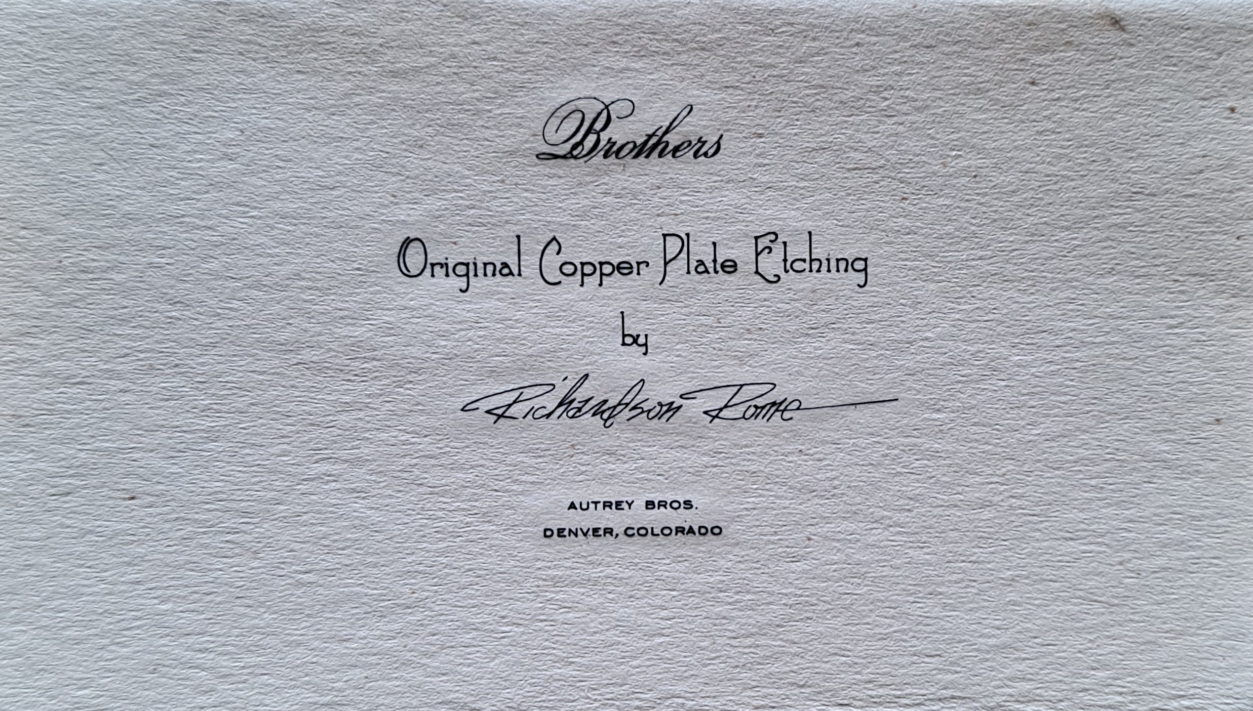 Richardson Rome (1902-1981) Original Etching Titled “brothers” - Etsy