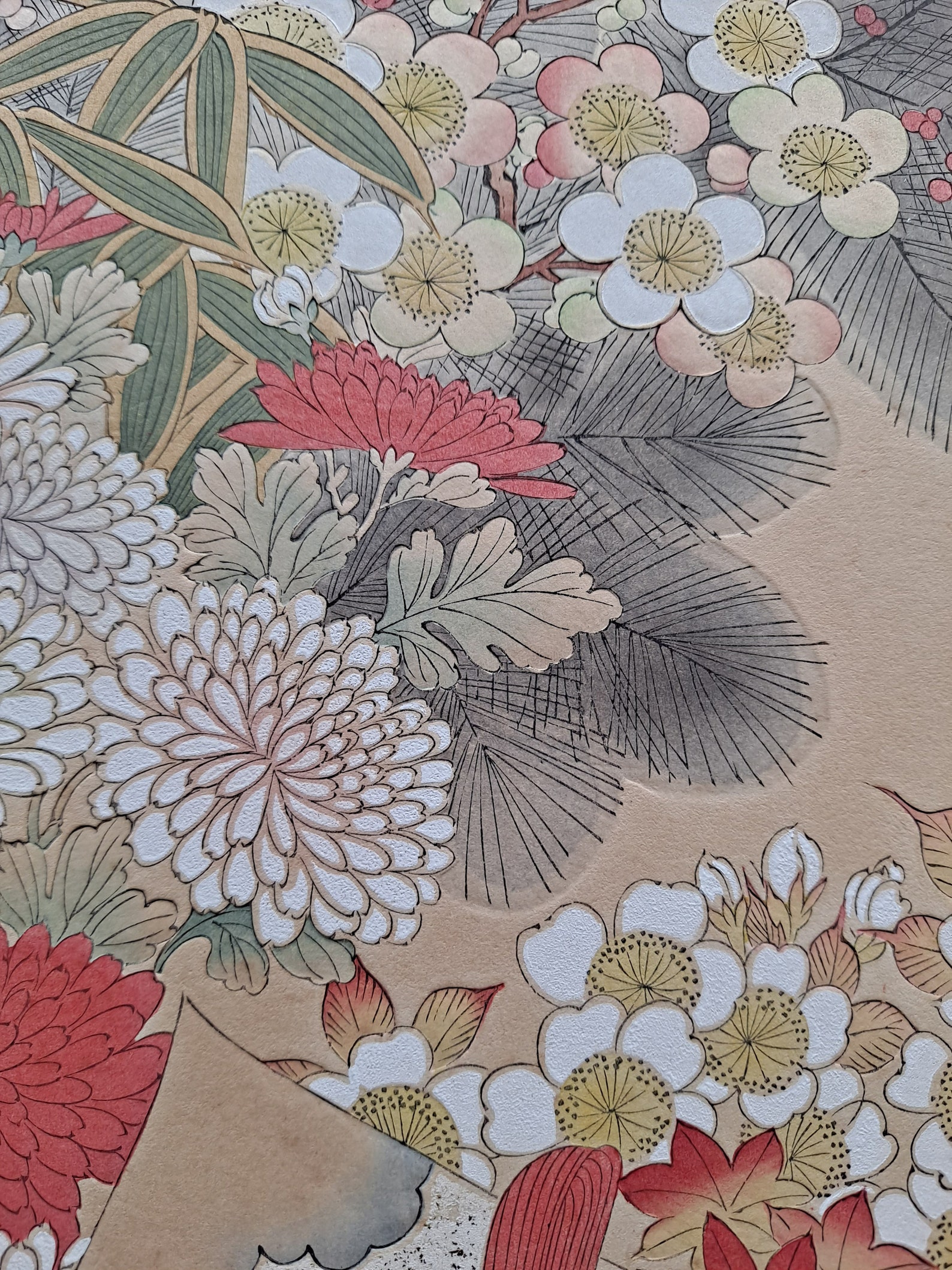 Kyoto Yuzen Kimono Pattern Color Woodblock Print - Etsy