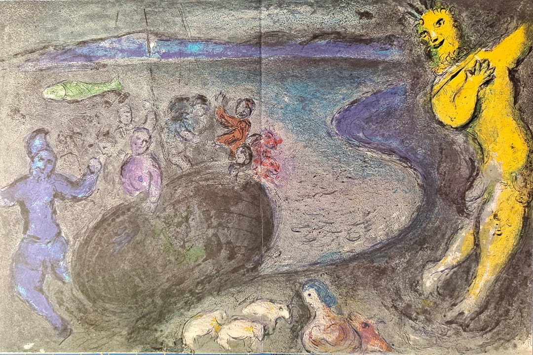 Offset Lithograph by Marc Chagall From Daphnis and Chloe – Titled: the ...