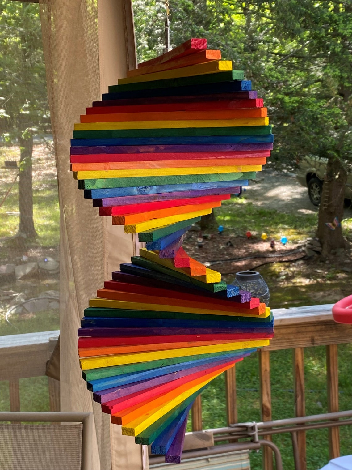 Rainbow Helix Wind Spinner for Yard and Garden - Etsy
