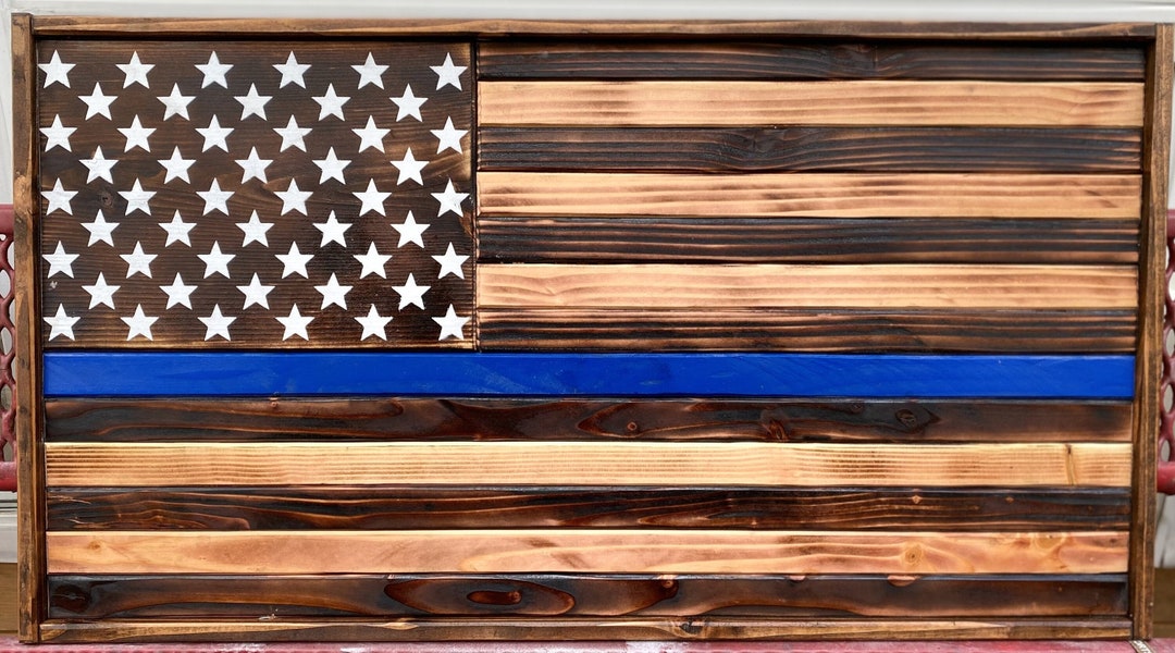 Thin Blue Line American Flag - Etsy