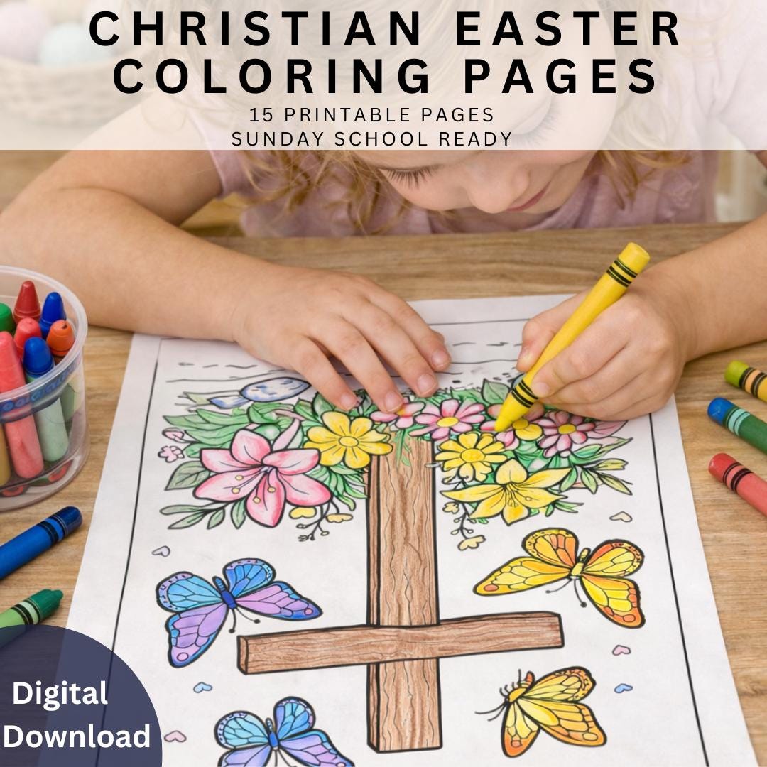 Christian Easter Coloring Pages for Kids | Holy Week Bible Story ...