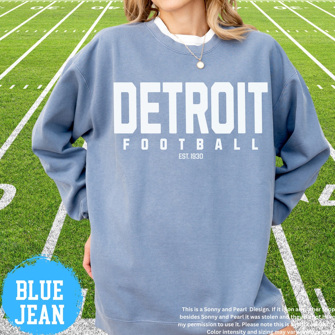 Detroit Vintage Style Football Sweatshirt Oversized Crewneck Unisex ...