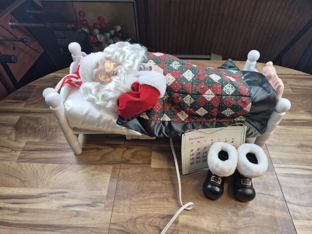 Telecom Animated Snoring Santa Claus Vintage 1992 Christmas Collectible ...