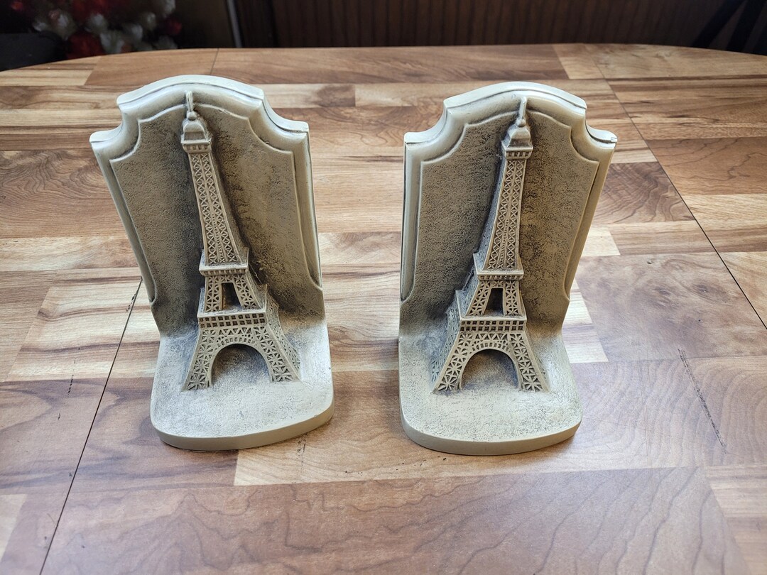 Paris Eiffel Tower TMS Vintage Historical Wonders Heavy Resin Bookends ...
