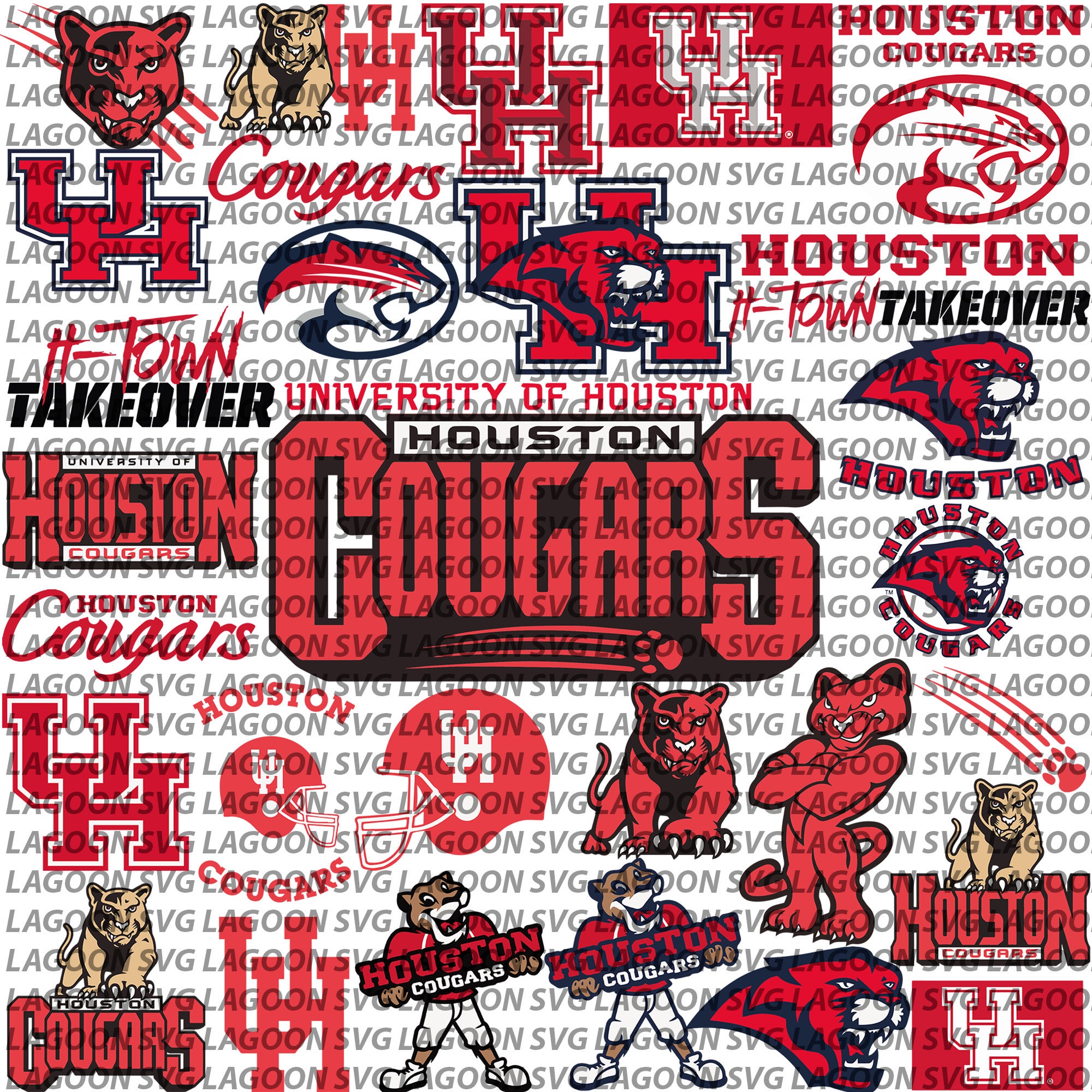 Cougars Svg University Svg Bundle Houston Football Svg - Etsy