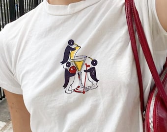 Vintage Cocktail Baby Tee, Coquette Baby Tee, Retro Graphic Top ...