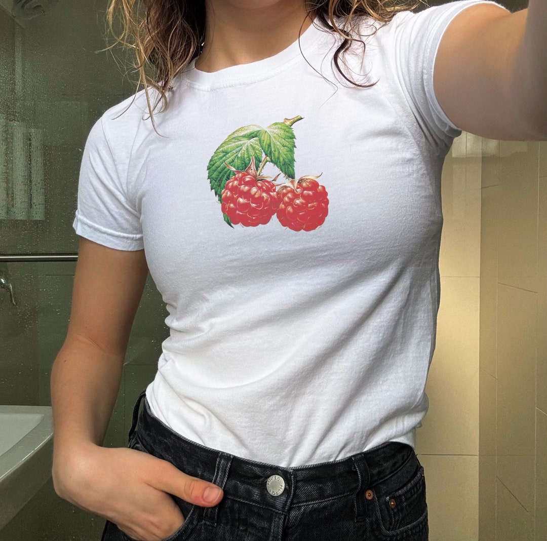 Raspberry Baby Tee, Coquette Baby Tee, Pinterest Aesthetic, Retro ...