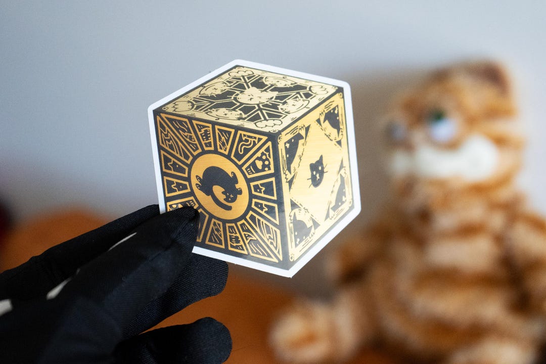 Gold Cat Lament Configuration Sticker - Etsy