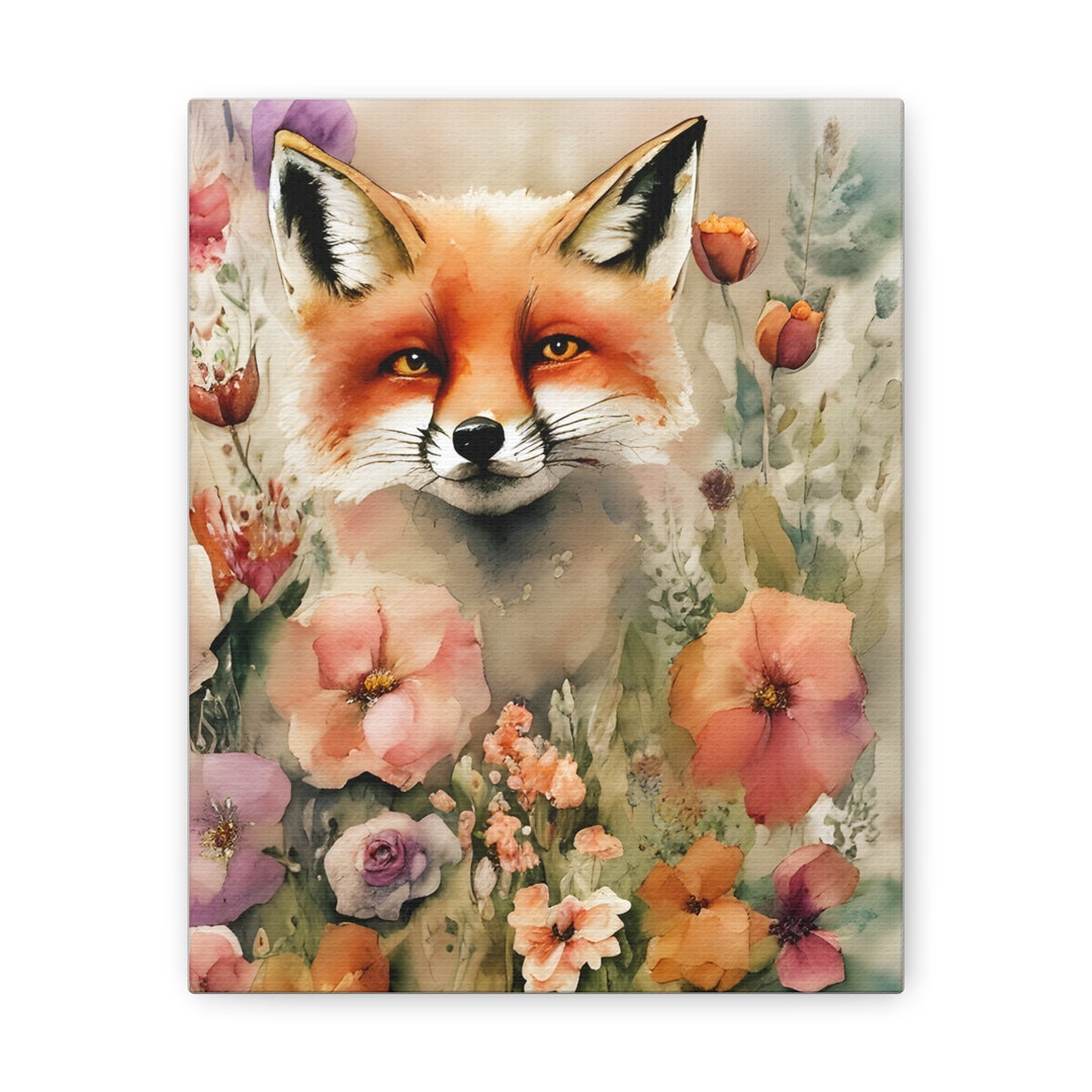 Fox Portrait Whimsical Animal Art Wall Art Rustic Home Décor Baby ...