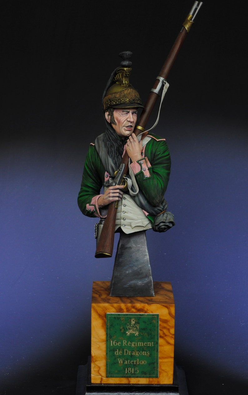 French Dragoon Waterloo 1815 / 1/9th Scale Bust / Hand Painted ...